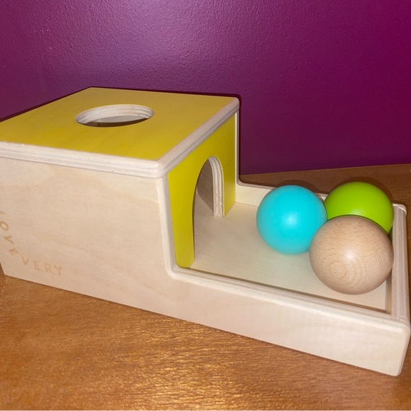 LOVEVERY | Toys | Yellow Wooden Ball Drop With 3 Balls Lovevery ...